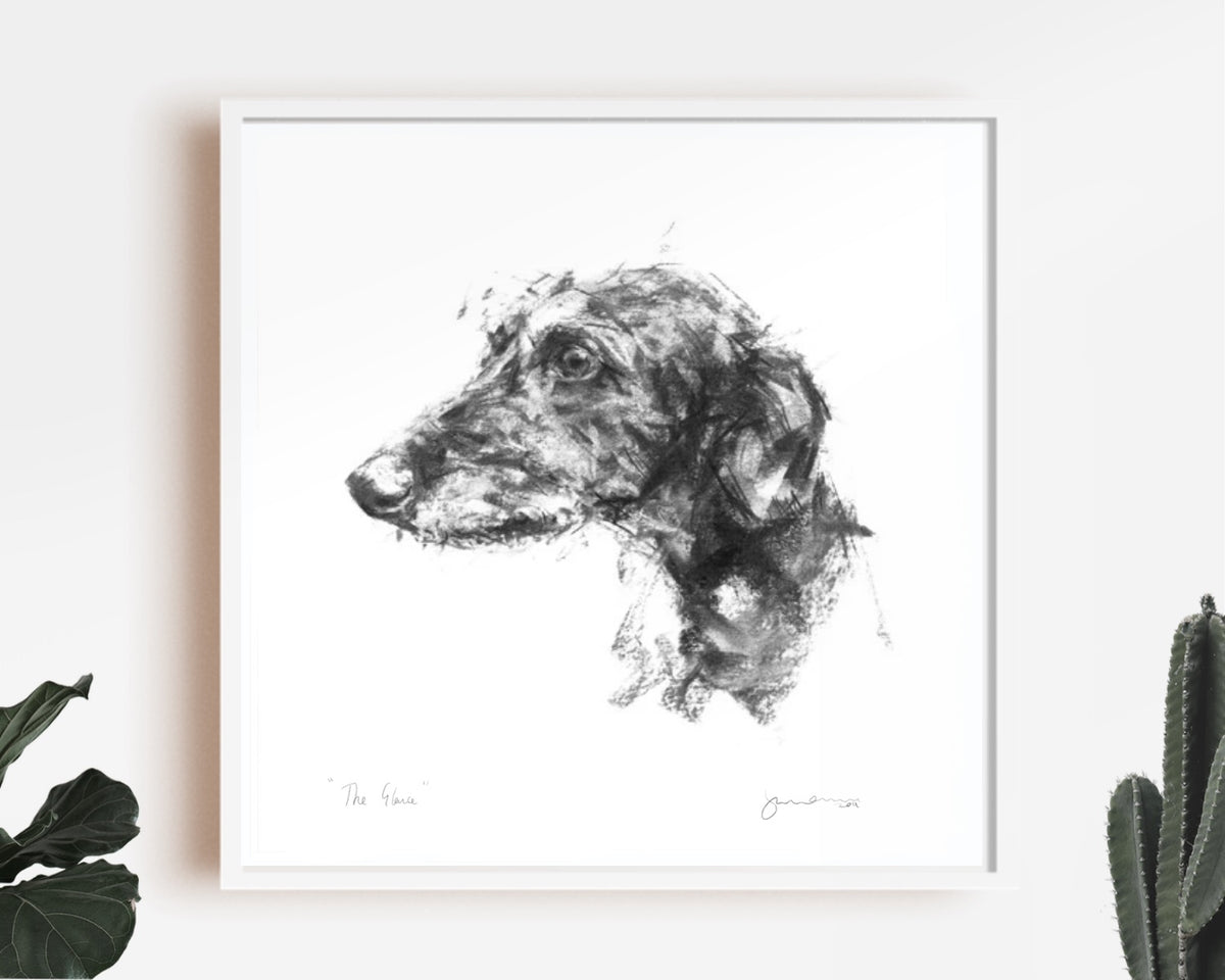 Lurcher Sketch Print - charcoal drawing of a lurcher – PaintMyDog | Dog ...
